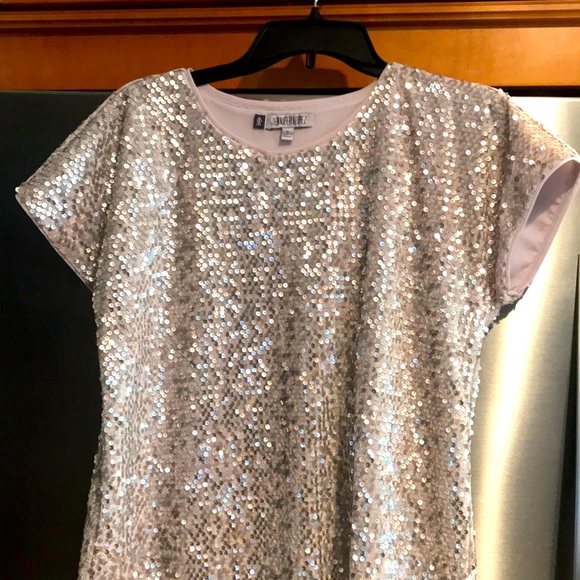 Jennifer Lopez | Tops | Jennifer Lopez Stunning Silver Womens Sequined ...